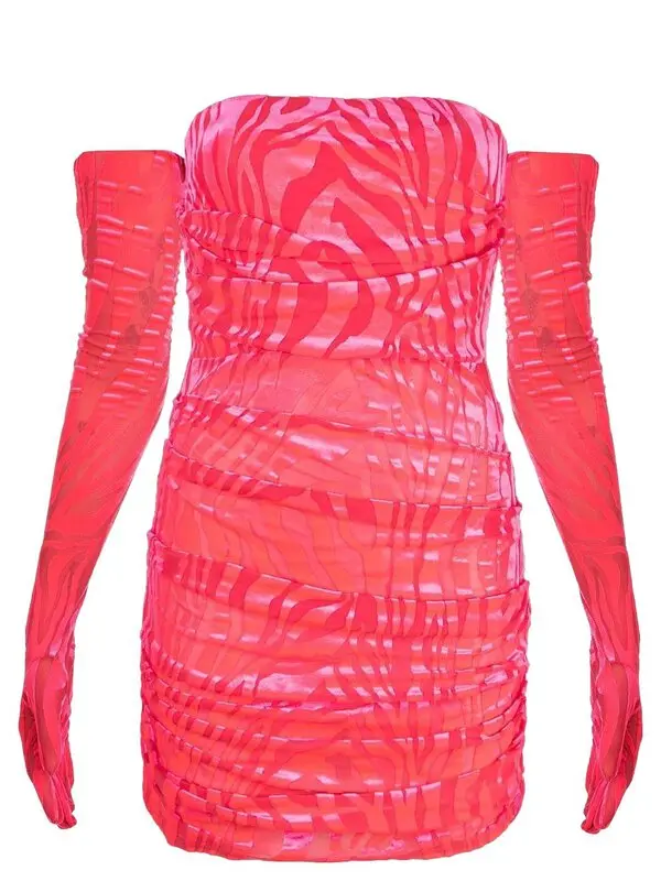 Alex Perry Colter Ruched Devoré Minidress - Pink
