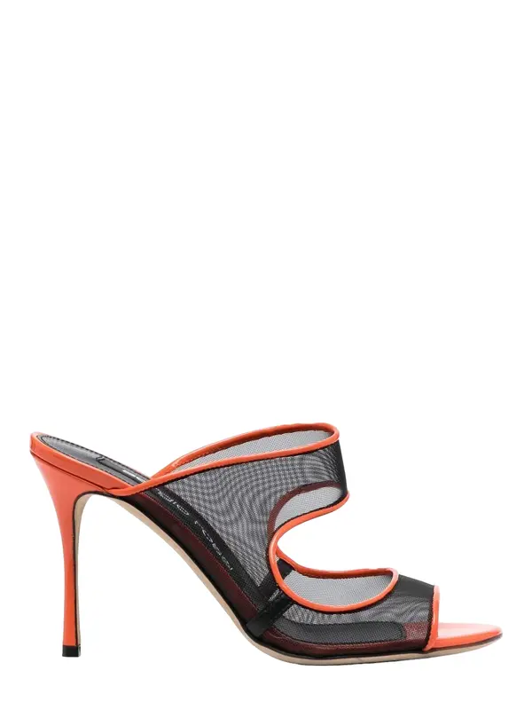SERGIO ROSSI Open-toe Mesh Pumps - Orange