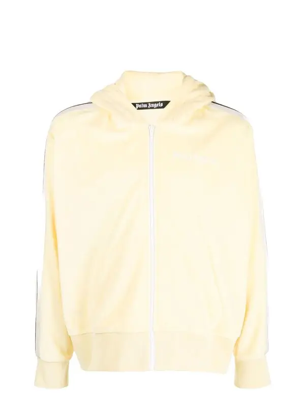 Palm Angels Stripe-detail Zip-up Hoodie - Yellow