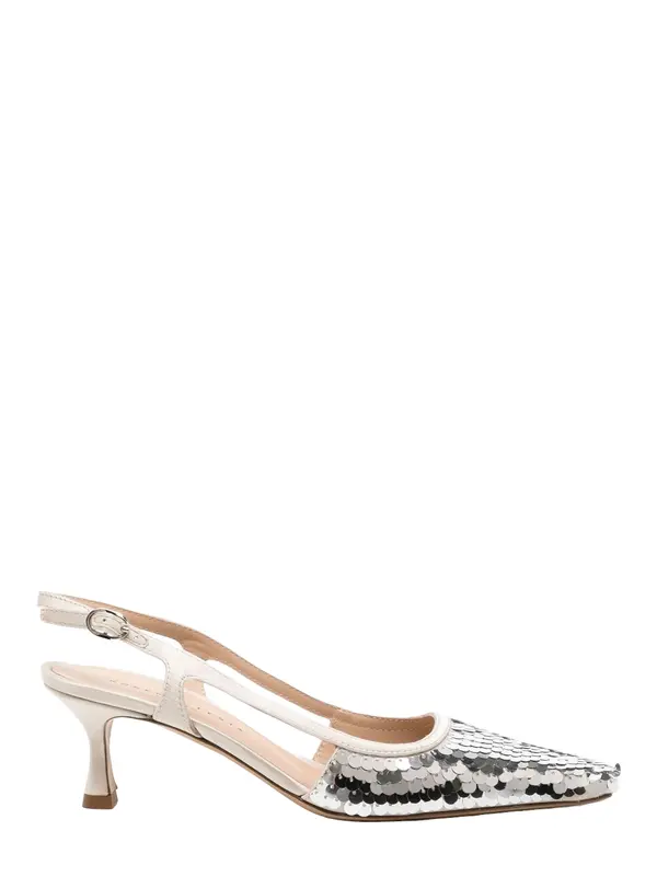 Roberto Festa Siviglia Sequinned Slingback Pumps - White