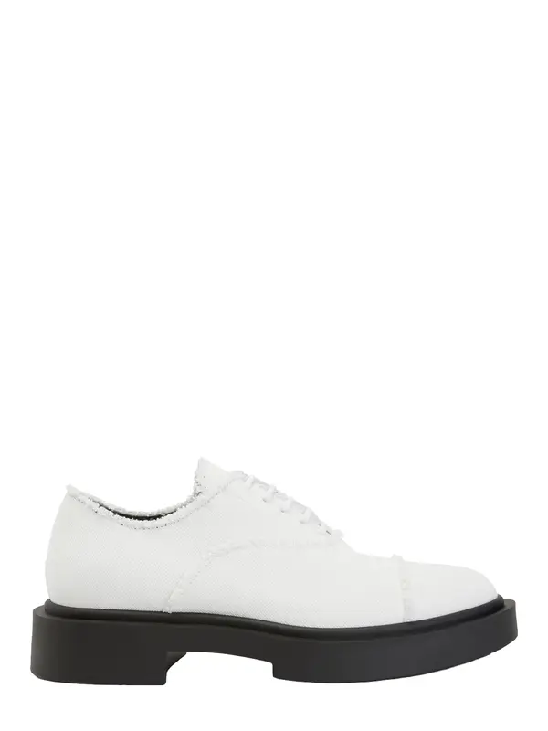 GIUSEPPE ZANOTTI Adric Frayed Denim Oxford Shoes - White
