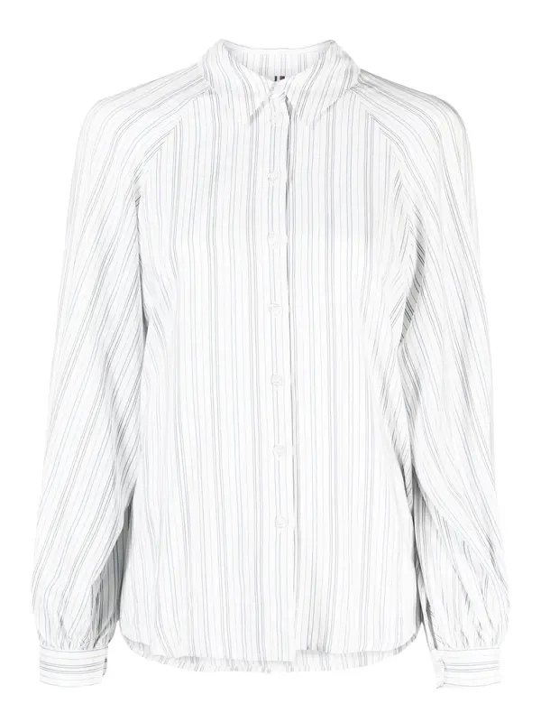 Tommy Hilfiger Viscose Striped Shirt - White