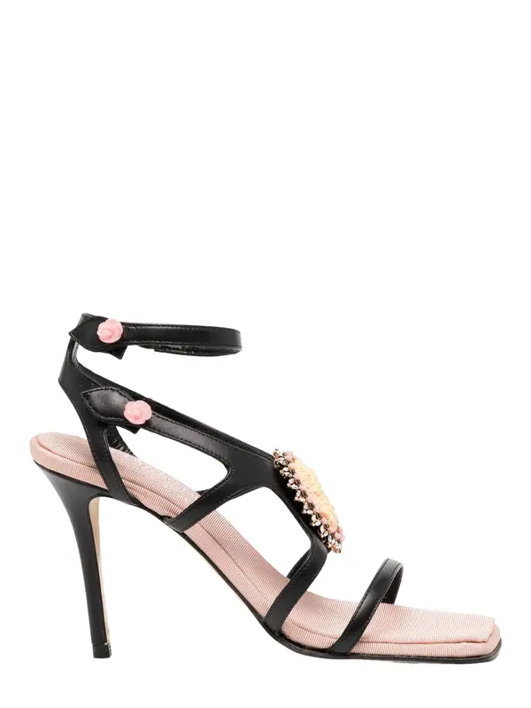 MADISON.MAISON Postiano 95mm Charm-strap Sandals - Black
