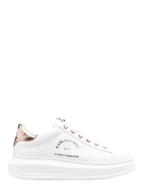 Karl Lagerfeld Logo-print Leather Sneakers - White