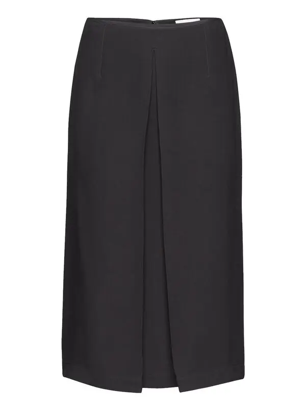 FERRAGAMO Pleated Midi Skirt - Black