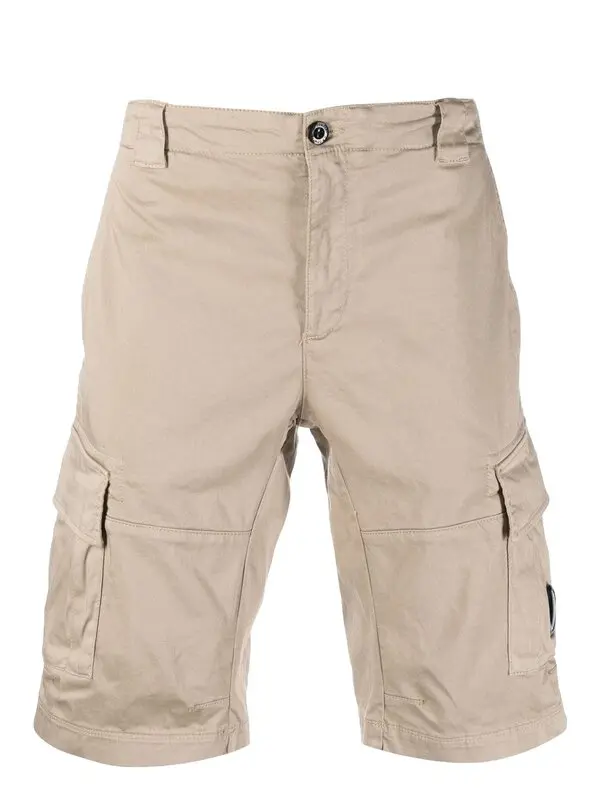 C.P. COMPANY Lens-detail Cotton Cargo Shorts - Neutrals