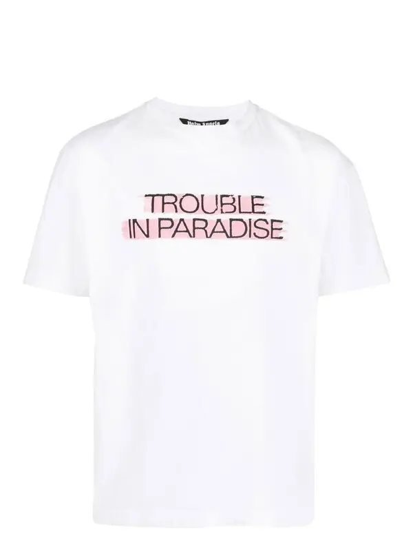 Palm Angels Slogan-print Short-sleeve T-shirt - White