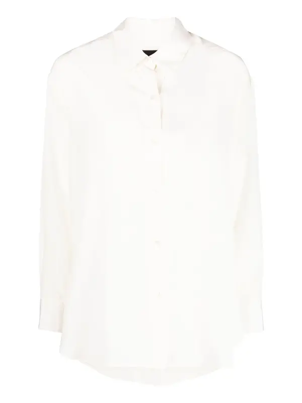 NILI LOTAN Silk Button Down Shirt - Neutrals