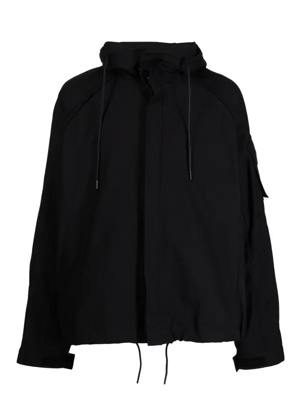 JUUN.J Drawstring Hooded Jacket - Black