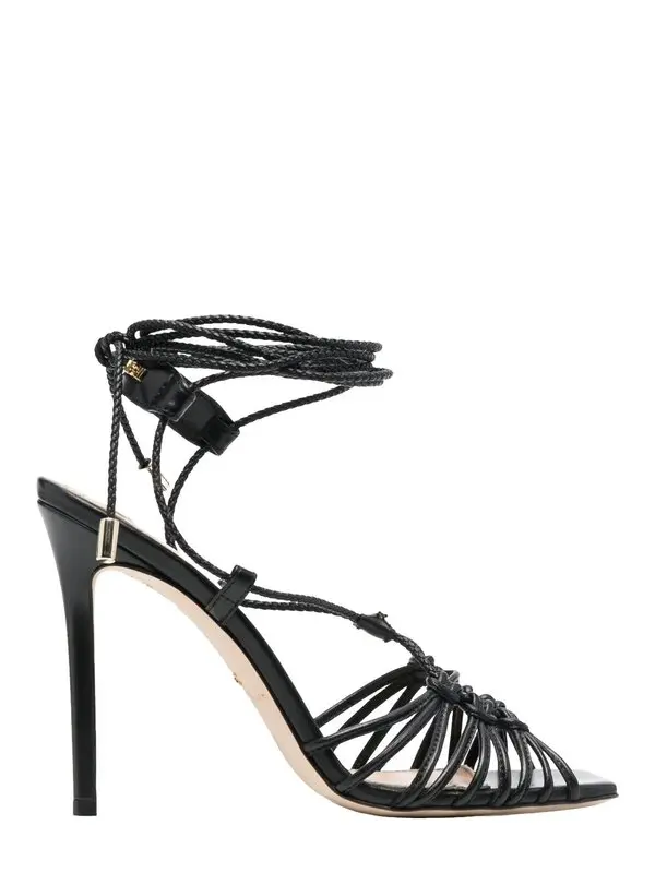 Elisabetta Franchi Chain-detail Open-toe Sandals - Black