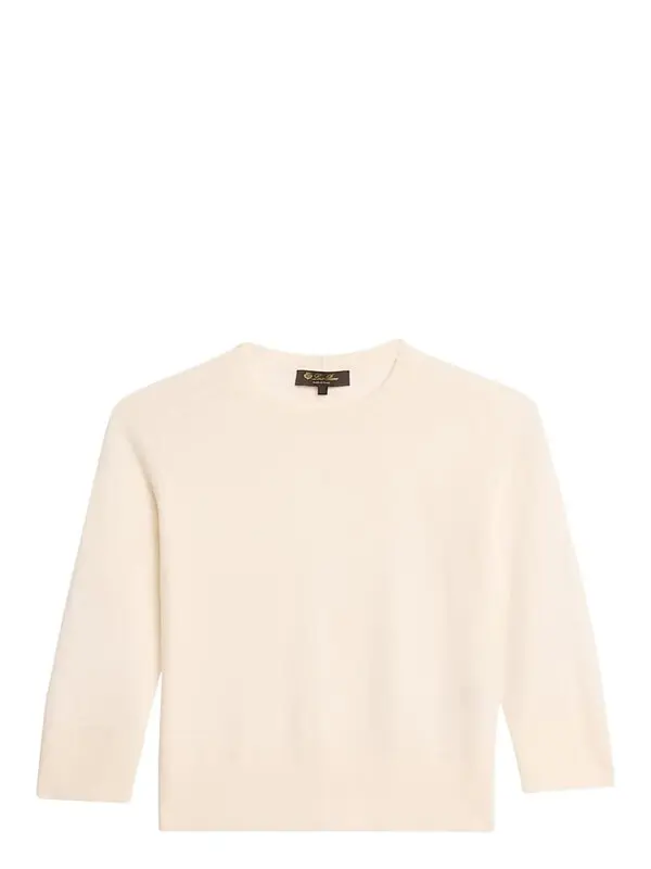Loro Piana Girocollo Manica Cashmere Sweater - White