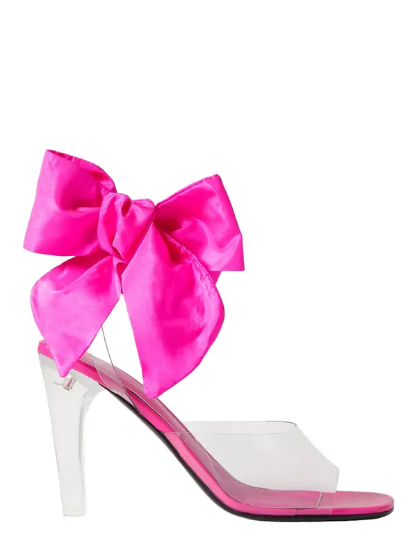 Valentino Garavani Bow-detailed Taffeta-trimmed Pvc Sandals - Pink