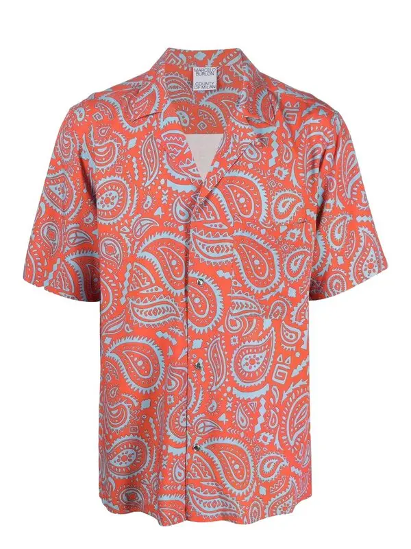 COUNTY OF MILAN Paisley-print Shirt - Orange
