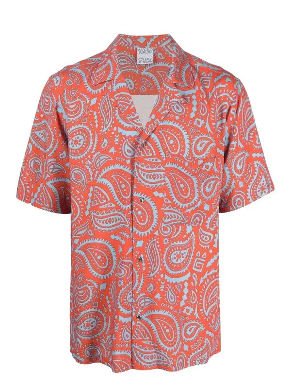 COUNTY OF MILAN Paisley-print Shirt - Red