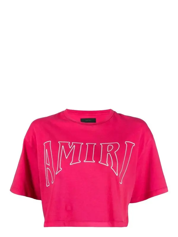 Amiri Logo-print Cropped T-shirt - Pink