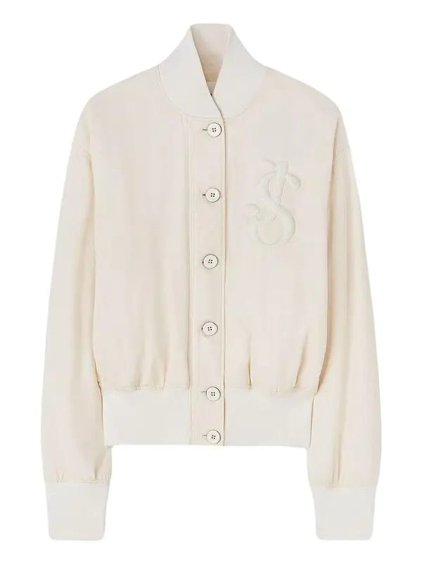 JIL SANDER Appliqué-logo Bomber Jacket - White
