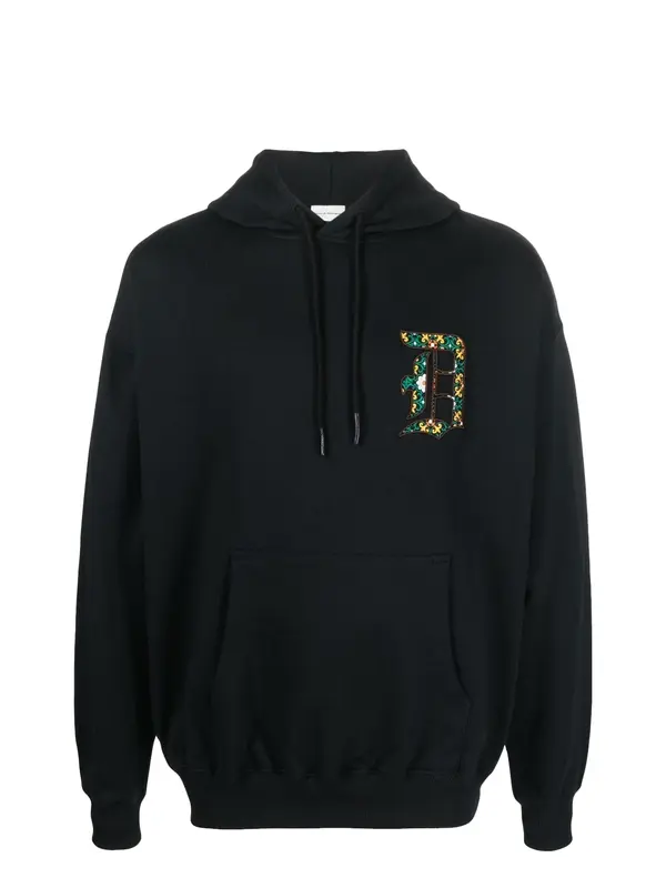 Drole De Monsieur Logo Patch Hoodie - Black