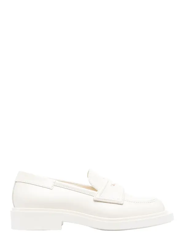 3JUIN Tonal Leather Loafers - White