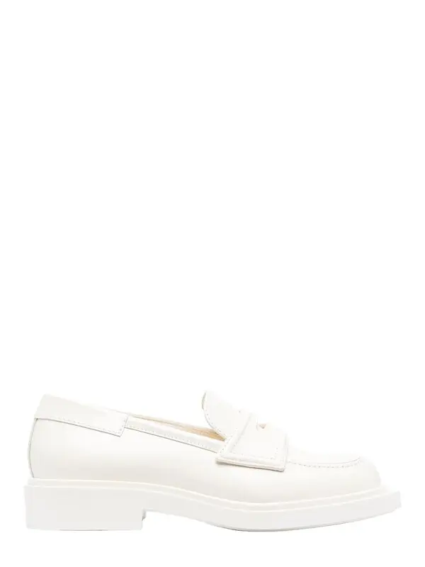 3JUIN Tonal Leather Loafers - White