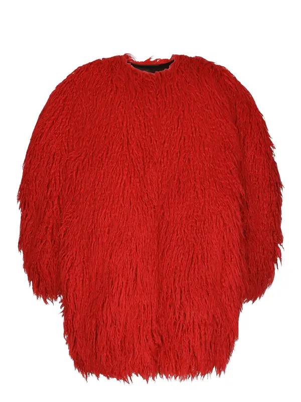 Dolce & Gabbana Faux Shearling Coat - Red