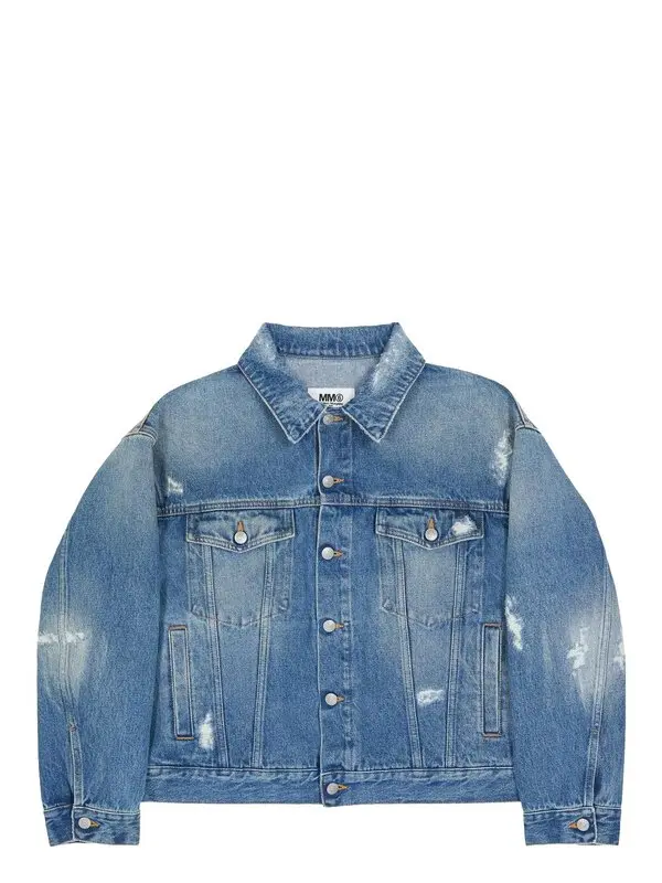 MAISON MARGIELA Distressed Denim Jacket - Blue