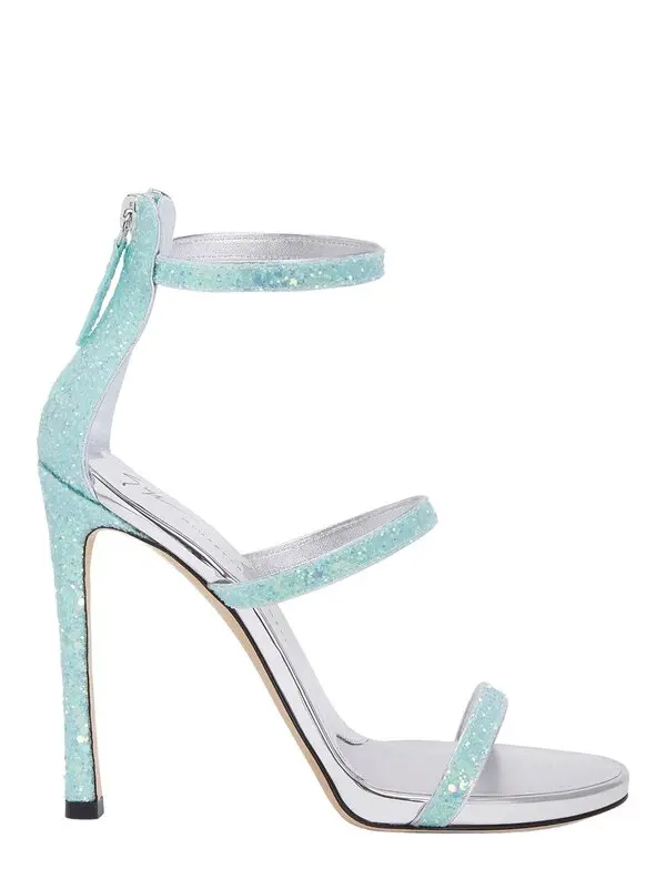 GIUSEPPE ZANOTTI Harmony Glitter Strappy Sandals - Green