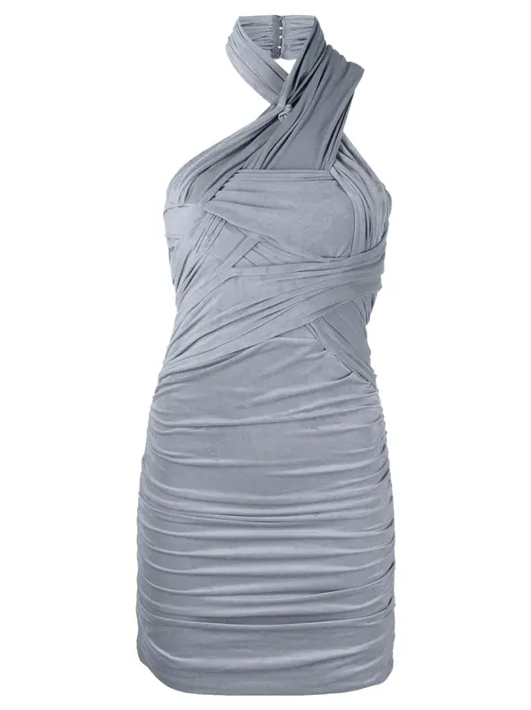 Alexander Wang Ruched Halterneck Minidress - Grey