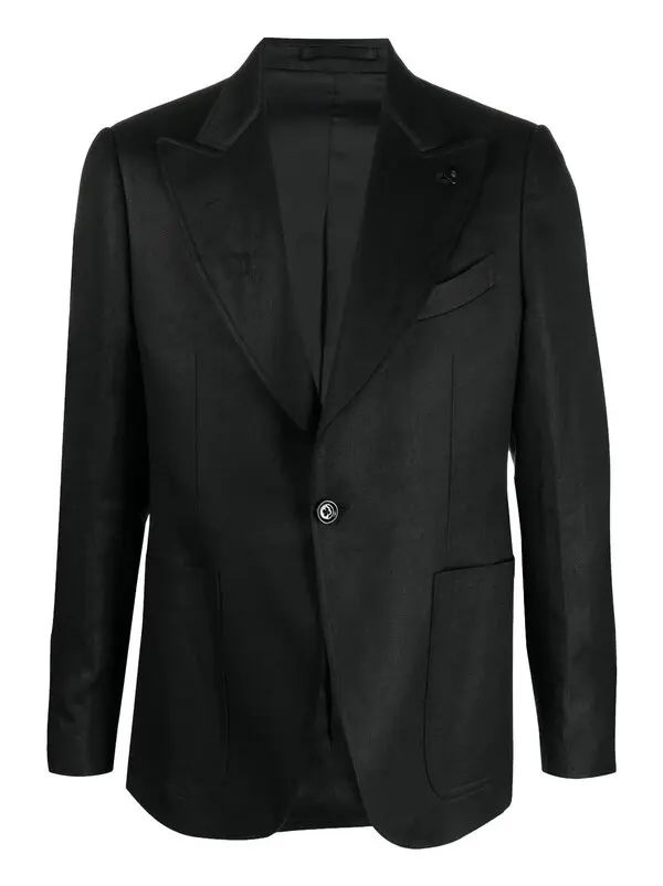 LARDINI Single-breasted Blazer - Black