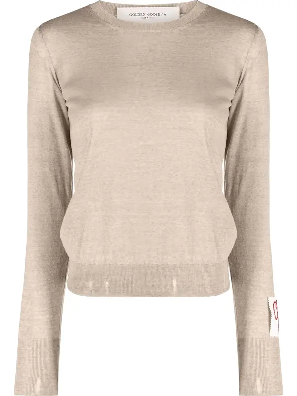 GOLDEN GOOSE Distressed Fine-knit Jumper - Neutrals