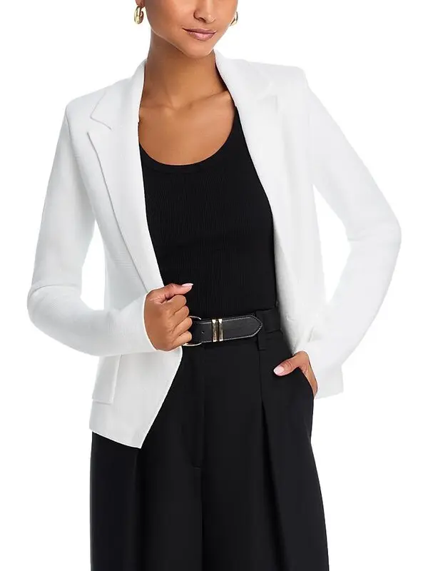 L'Agence Sofia Knit Blazer - White