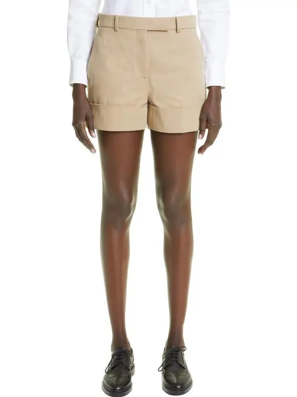 Thom Browne Piece Dyed Cotton Gabardine Sack Shorts - Khaki