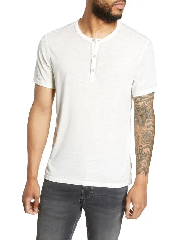 John Varvatos Regular Fit Henley T-shirt - Salt