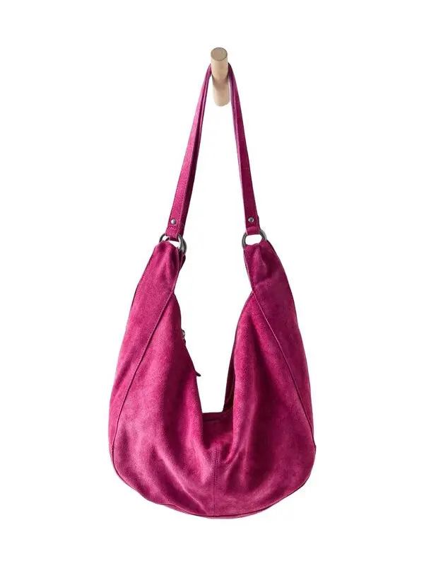 Free People We The Free Roma Suede Tote Bag - Fuchsia