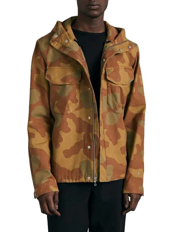Rag & Bone Military Print Stretch Cotton Jacket - Camo
