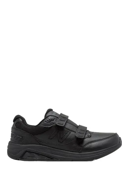 NEW BALANCE Hook & Loop Leather Sneaker - Black/ Black