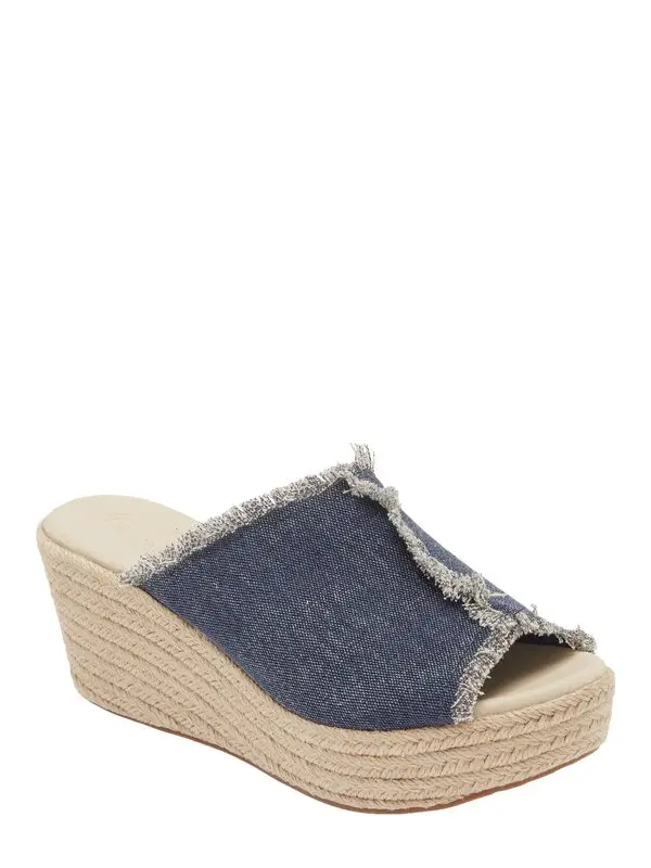 CHOCOLAT BLU Platform Wedge Sandal - Indigo Linen