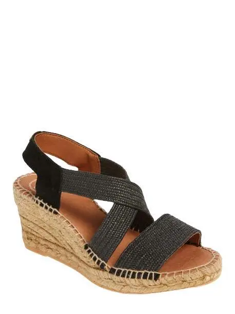 TONI PONS Susa Espadrille Wedge Sandal - Negre/ Black