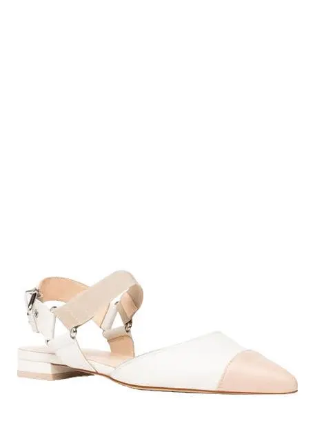 NEROGIARDINI Pointed Toe Flat - White/ Blush