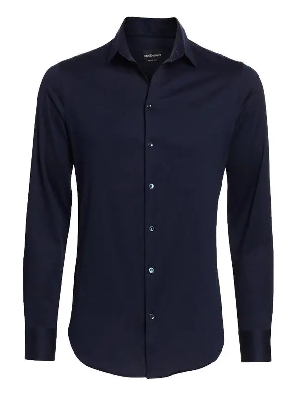 Giorgio Armani Jersey Sport Shirt - Navy