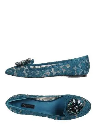 Dolce & Gabbana Deep Teal Viscose Blend Loafers - Green