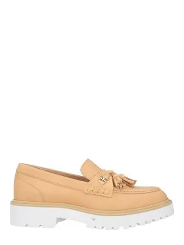 Hogan Leather Loafers With Tassels And Lug Sole - Beige