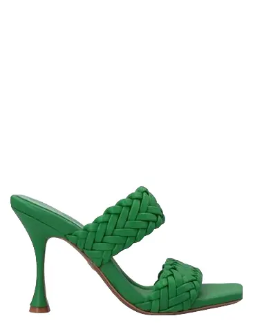 Lola Cruz Leather Sandals - Green