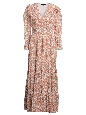 Maje Paisley-print Maxi Dress - Orange