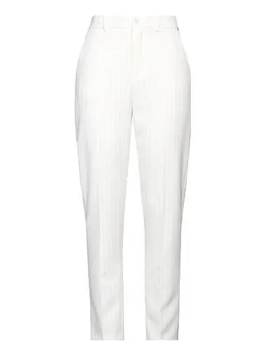LIU •JO Striped Straight Leg Pants - White