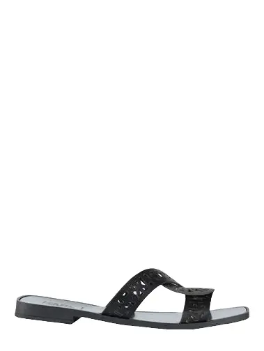 Karl Lagerfeld Skoot Interlok Loop Bovine Leather Slide Sandals - Black