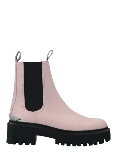 Maje Ankle Boots In Leather - Pink