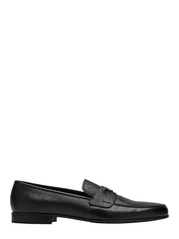 Prada Saffiano Leather Loafers - Black