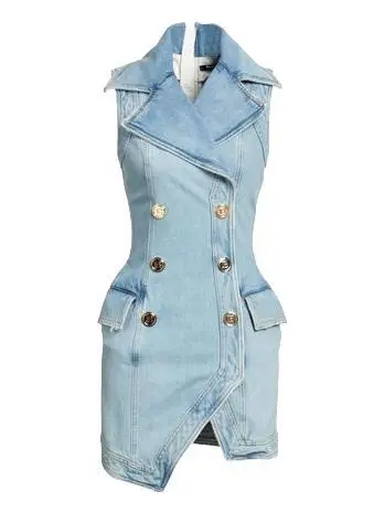Balmain Denim Blazer Dress - Blue