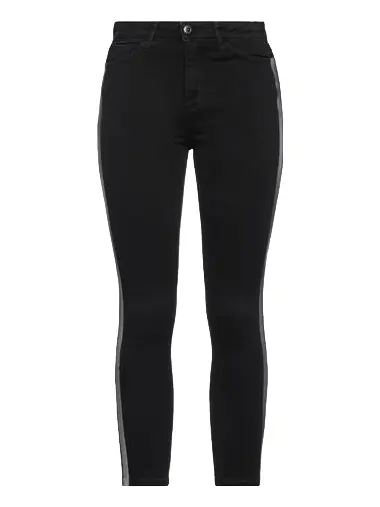 Shaft Jeans With Appliqués - Black