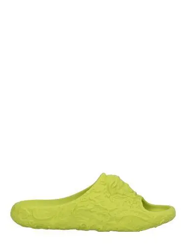 Versace Lime Rubber Pool Slides - Green